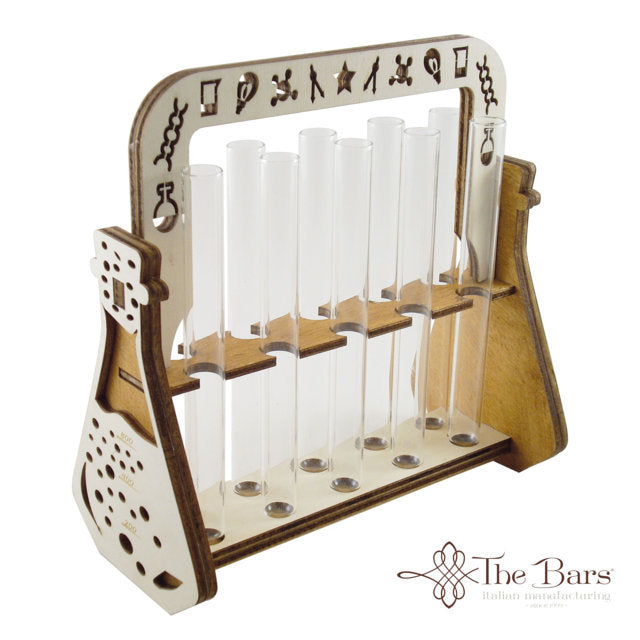 Porta provette 10 Posti Legno Wood Tube Rack — Bartender Mania
